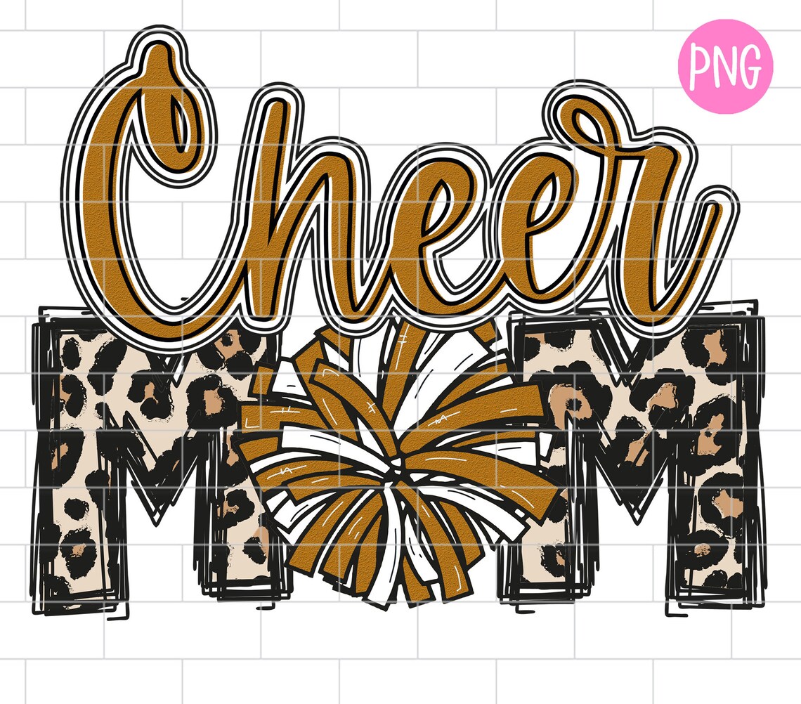 Cheer Mom Gold PNG Cheerleading Mom Leopard Sublimation | Etsy