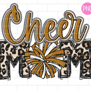 Cheer Mom Gold PNG Cheerleading Mom Leopard Sublimation - Etsy