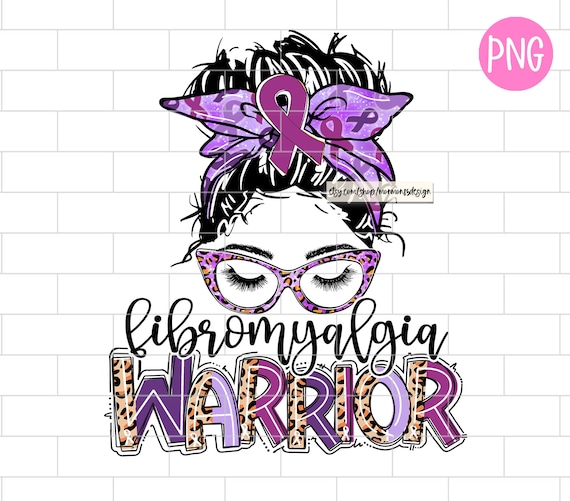 Fibromyalgia Warrior Png Awareness PNG Purple Ribbon Mom - Etsy