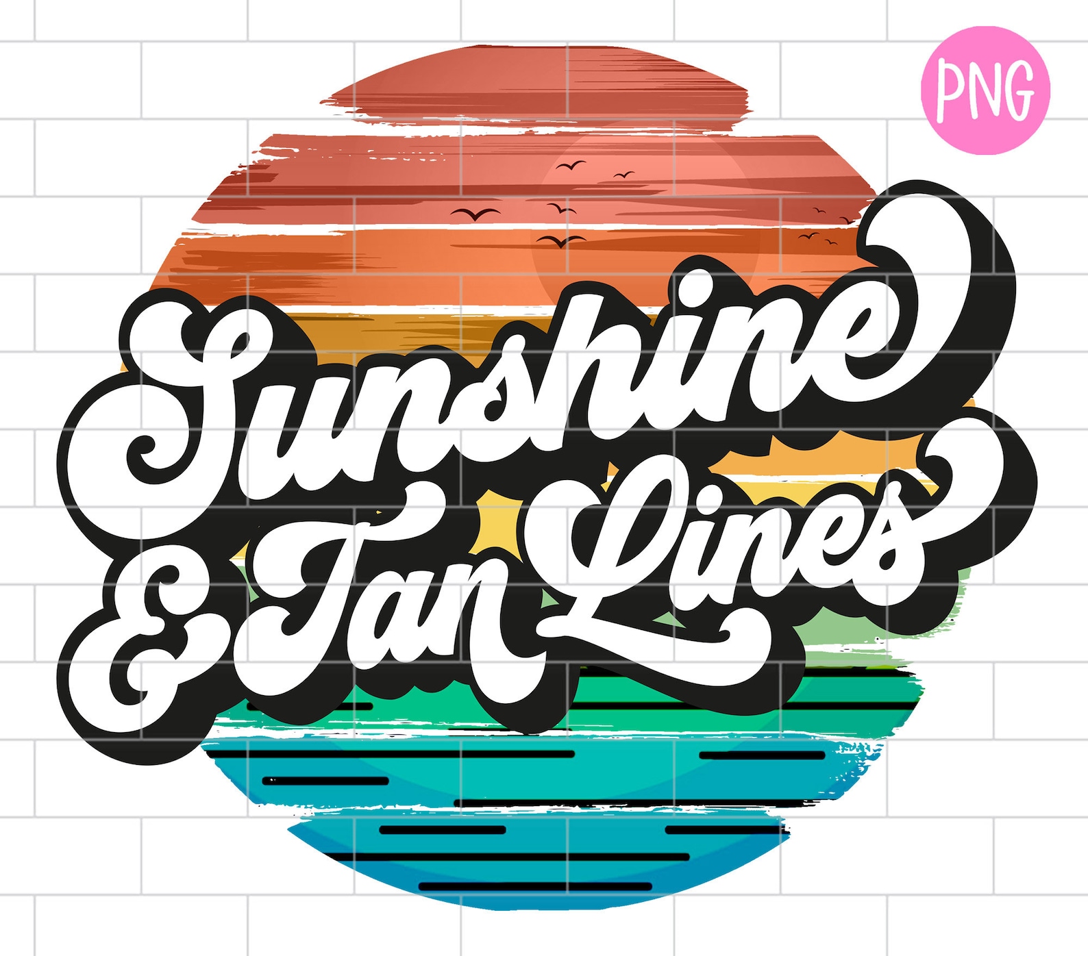 Sunshine and Tan Lines PNG Summer Vacation Beach - Etsy