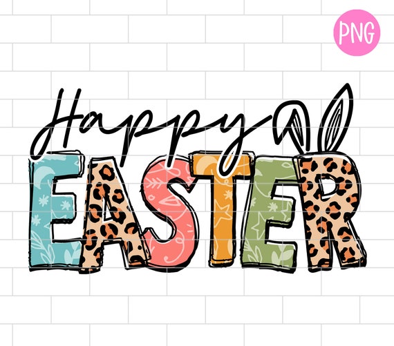 Happy Easter Leopard PNG Cute Funny Easter Bunny - Etsy