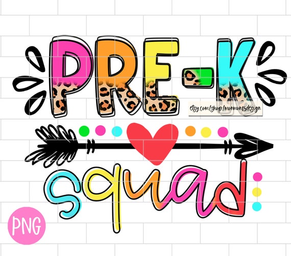 Pre-k Squad PNG Back to School Pre K Teacher First Day of - Etsy