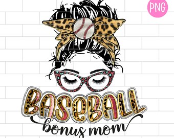 Bonus Mom Baseball Png - Etsy