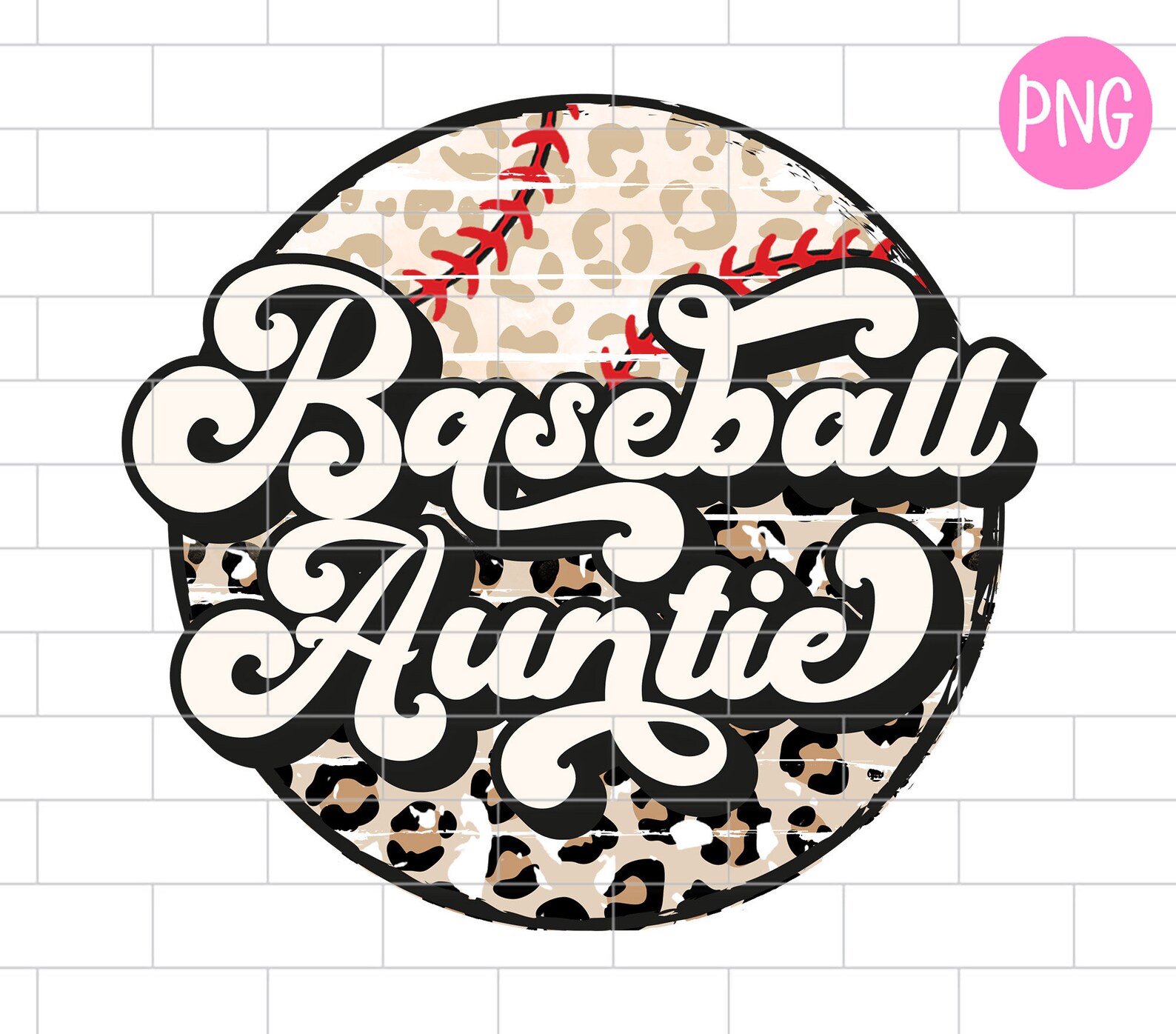 Baseball Auntie PNG Leopard Baseball Aunt Sublimation Design - Etsy