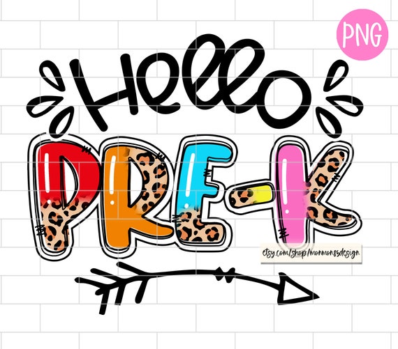 Hello Pre-k PNG Back to School Pre K Teacher First Day of - Etsy