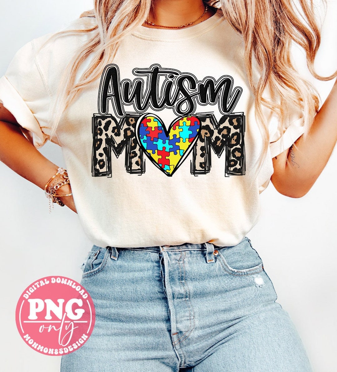 Autism Mom PNG, Autism Mama Life, Leopard, Sublimation Design Downloads ...