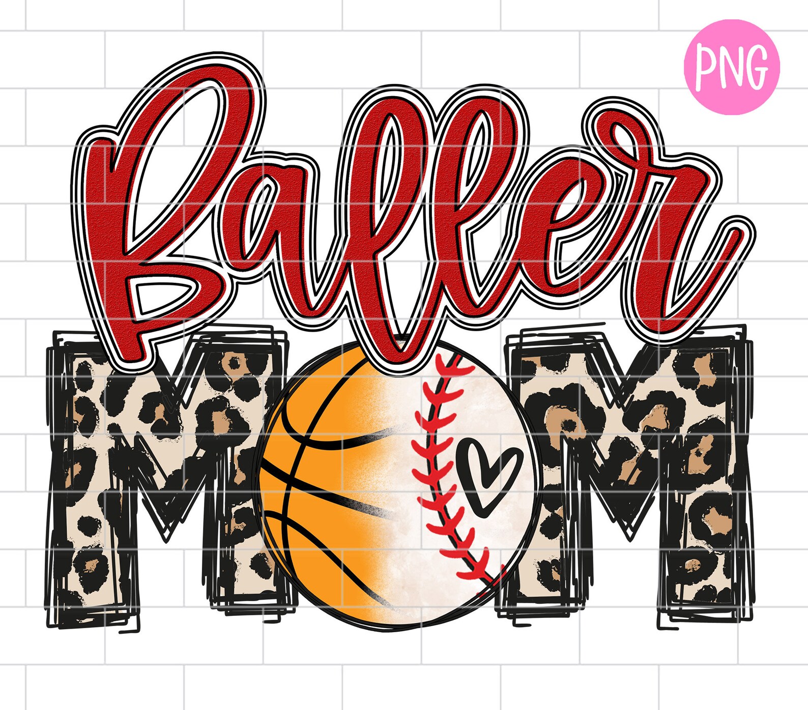 Basketball and Baseball Mom Png, Baller Mom PNG, Mom of Both ...