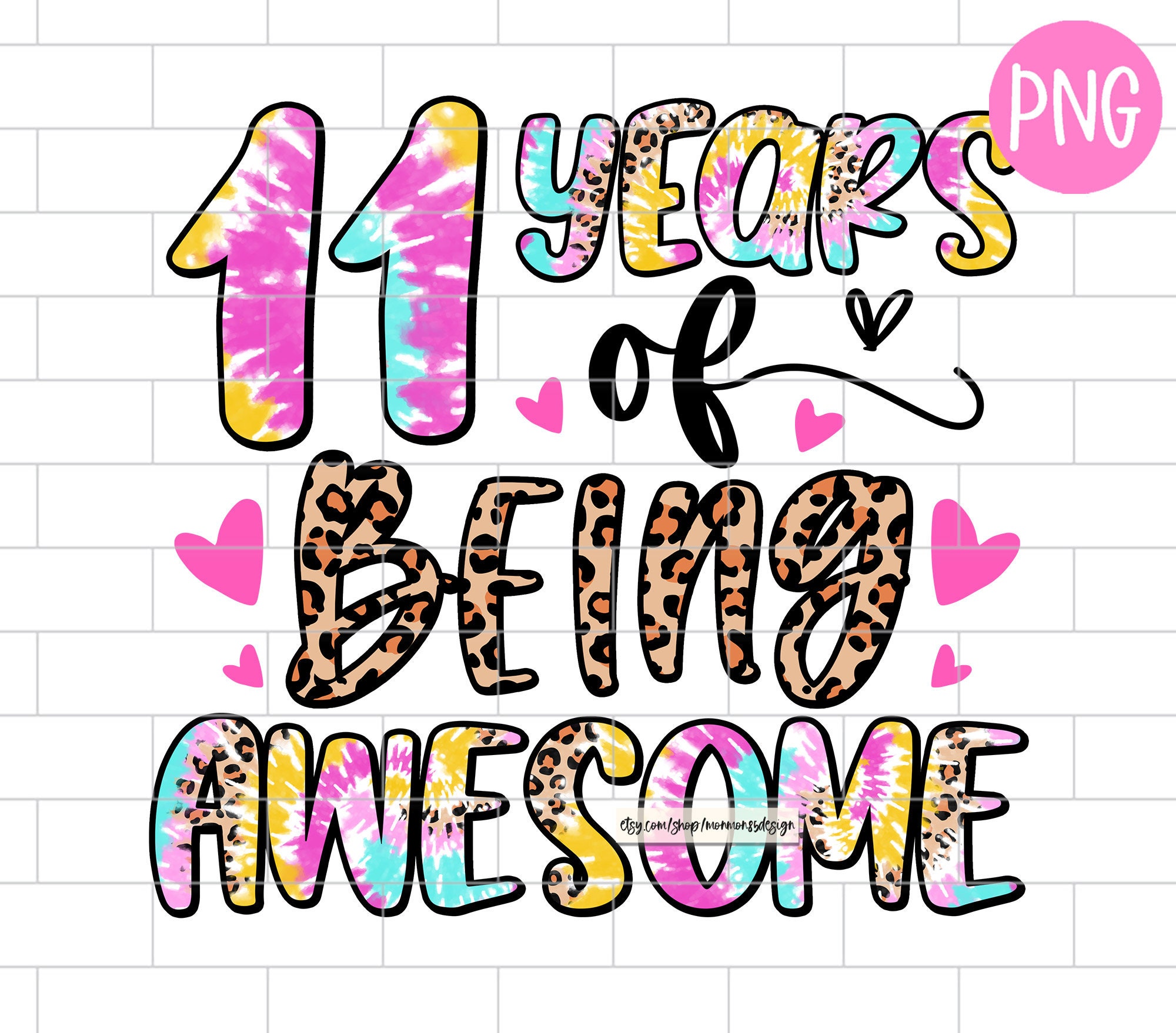 11 Years of Being Awesome PNG, 11th Birthday, Girl Birthday ...