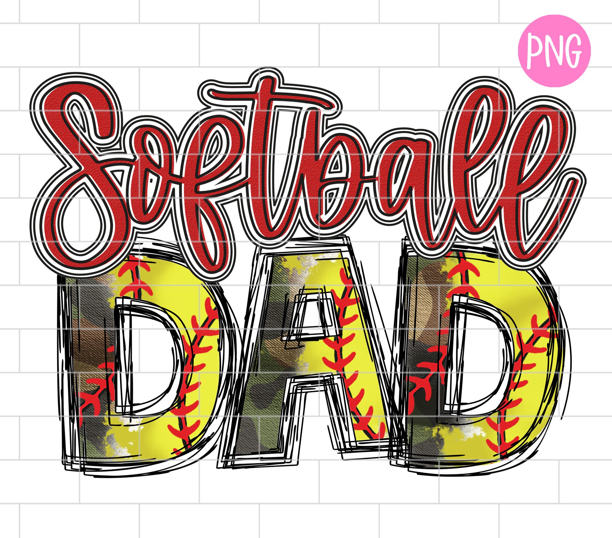Softball Dad PNG Sublimation Design Downloads - Etsy