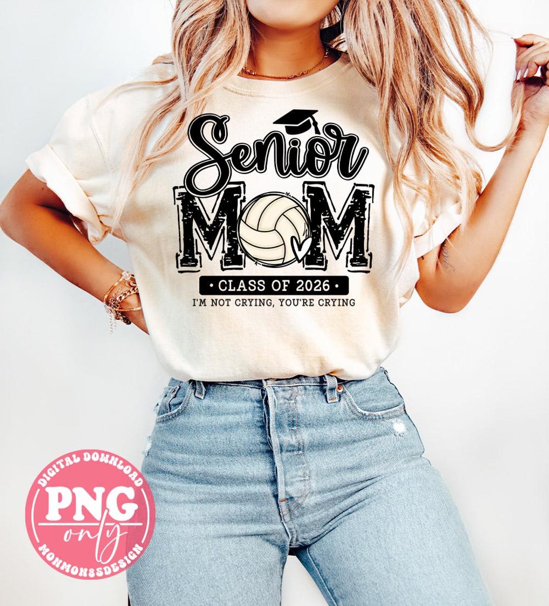 Senior Volleyball Mom PNG - 2026 Graduate Sublimation Design (digital ...