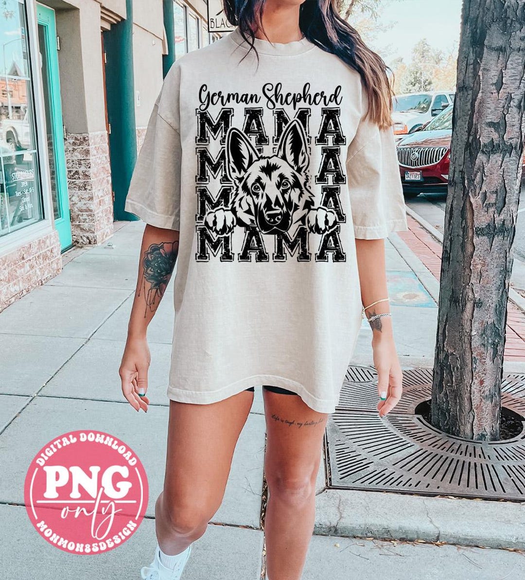 German Shepherd Mama PNG: Distressed Dog Mom Design (digital Download ...