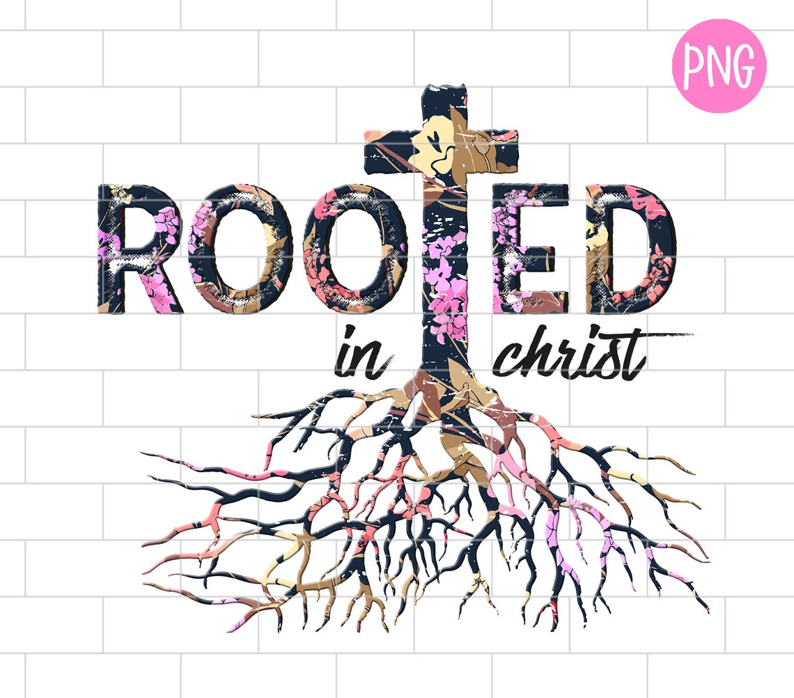 Rooted in Christ PNG Christian Quote Leopard Faith Floral | Etsy