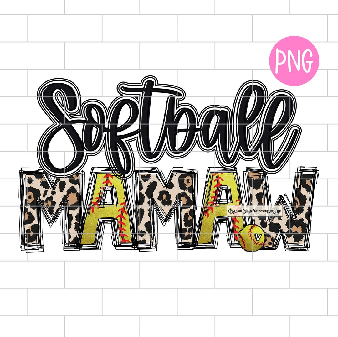 Softball Mamaw Black PNG, Leopard, Sublimation Design Downloads - Etsy