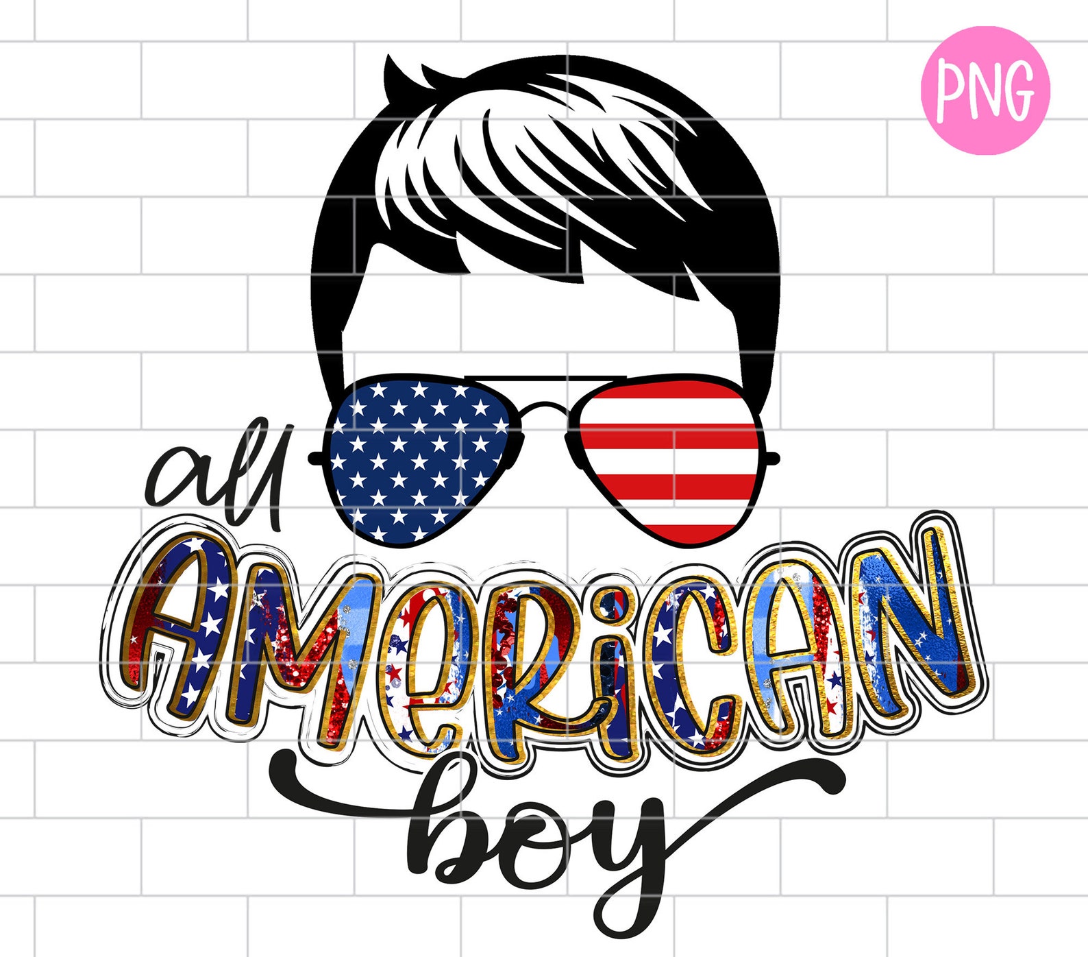 All American Boy PNG 4th of July Patriotic Independence - Etsy