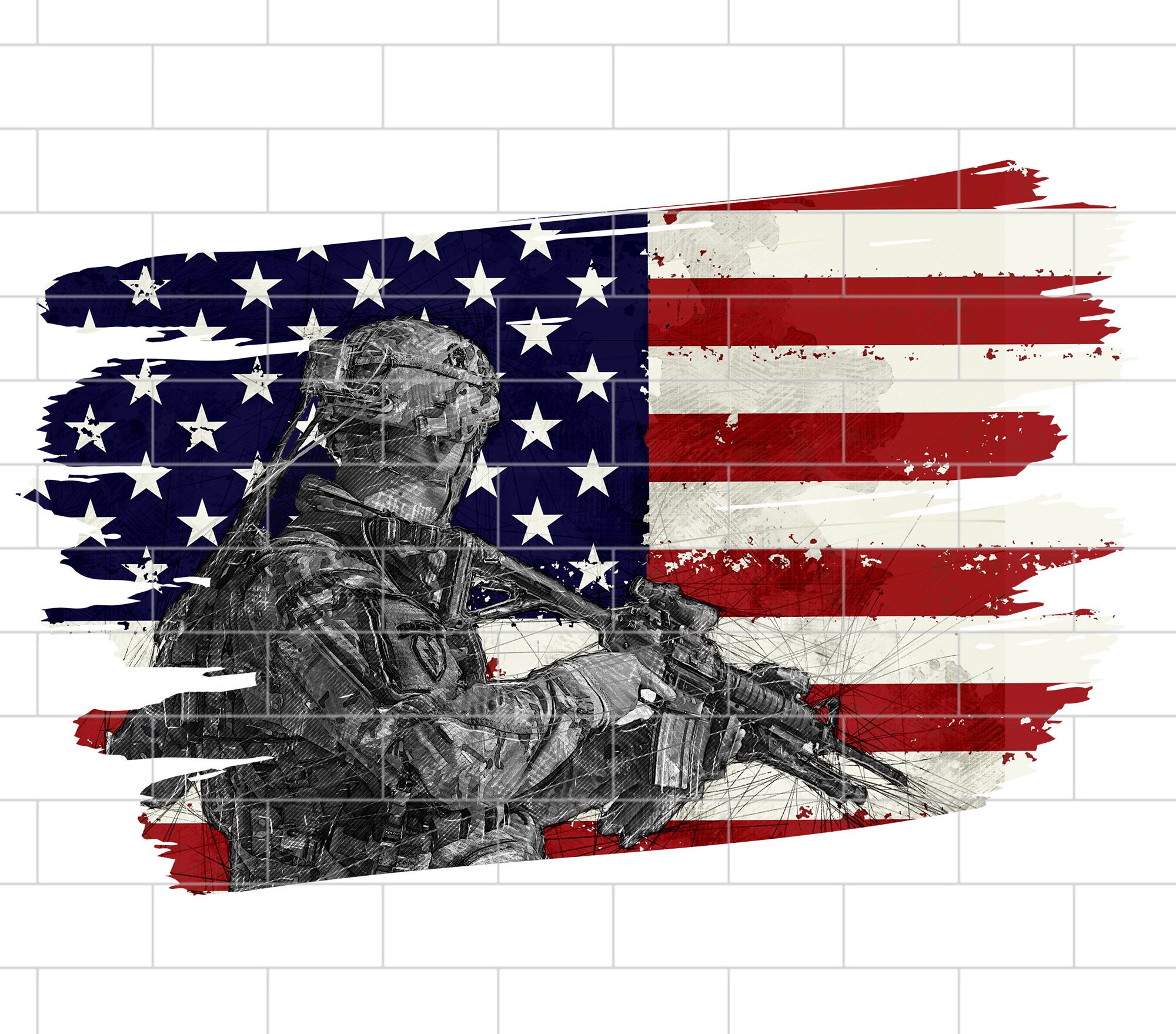 American Soldier Flag PNG American Soldier With Distressed - Etsy
