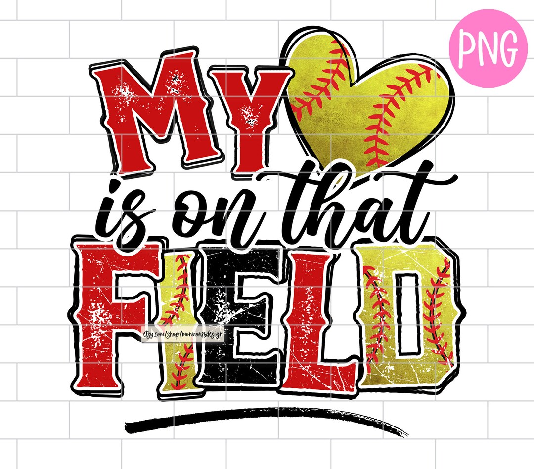 Softball Mom PNG: Heart on Field, Sublimation Design (digital Download ...