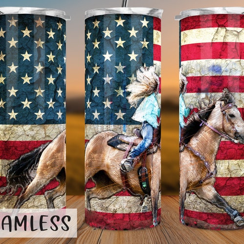 Barrel Racing Rodeo 20oz Skinny Tumbler Design Horse | Etsy