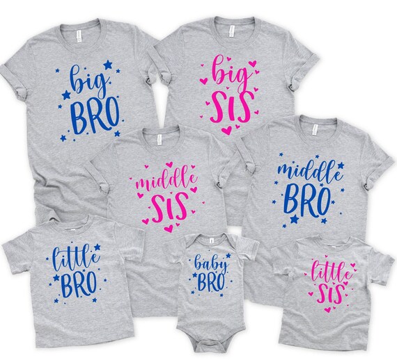 Siblings Matching Shirts Sibling Set of 7 Big Bro Big Sis - Etsy
