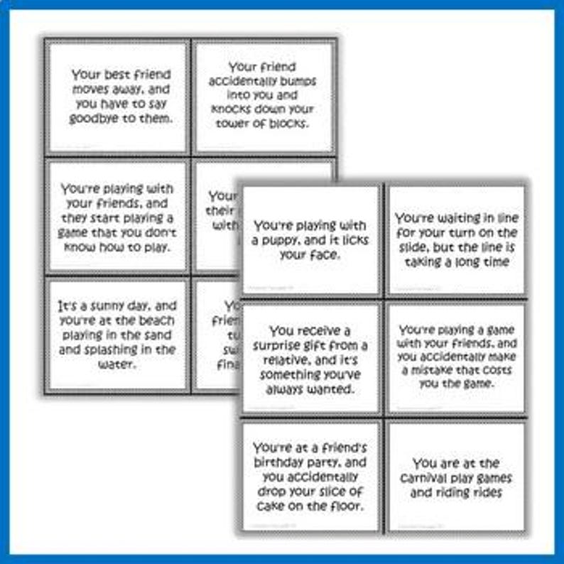 Social Emotional Regulation Scenario Task Cards - Digital Printable for ...