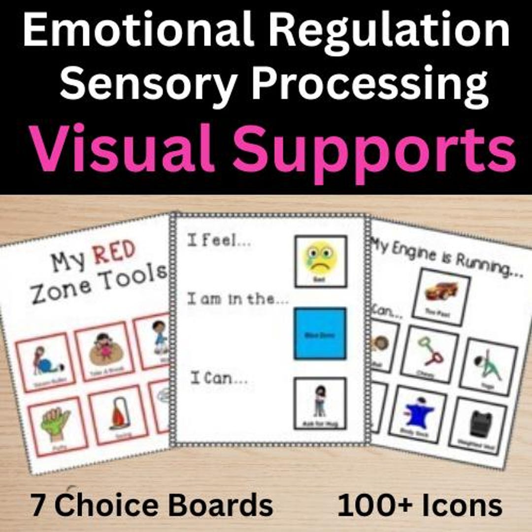 Emotional Regulation Toolkit: Sensory Visuals & Choice Boards (PDF ...