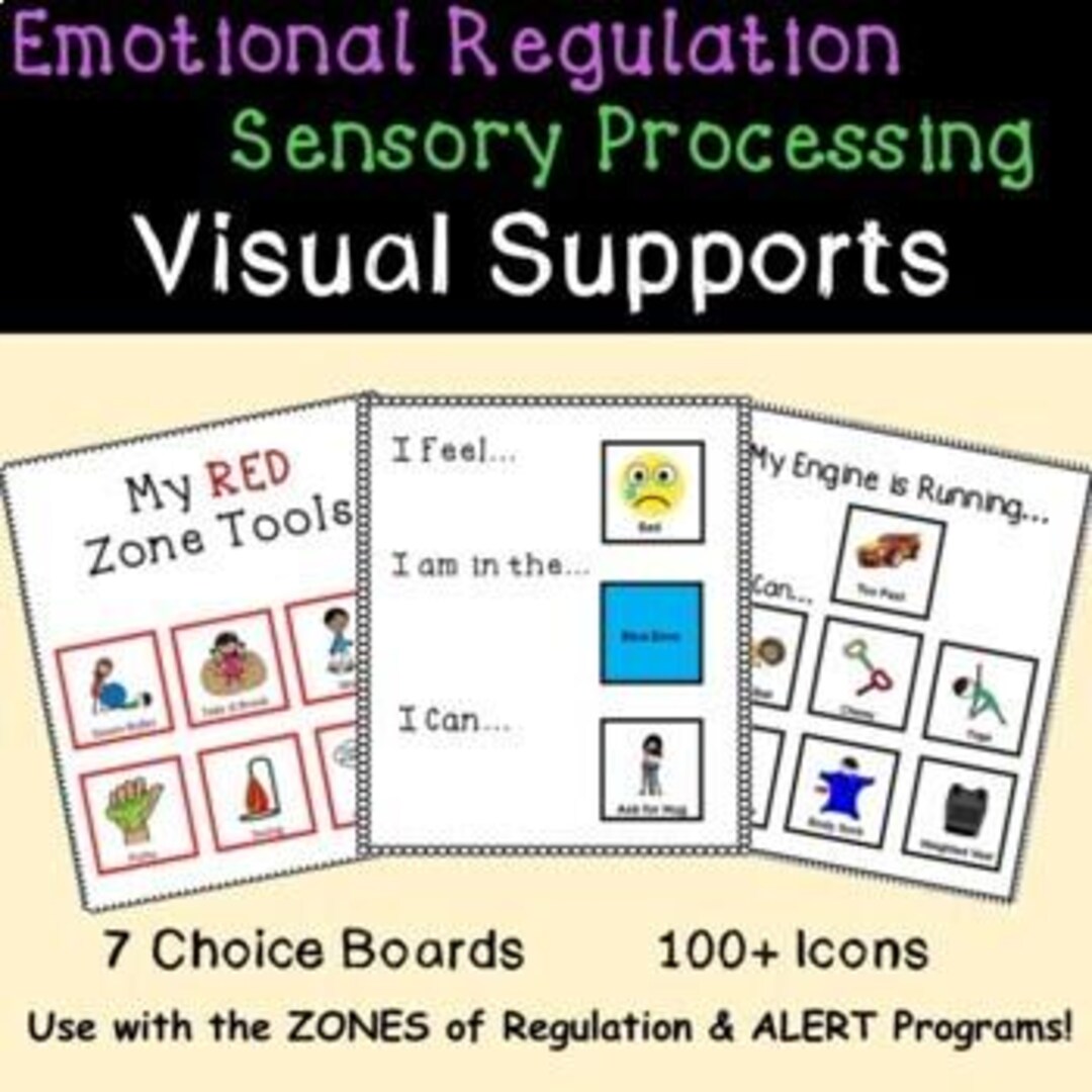 Emotional Regulation Sensory Processing Visual Tools & Choice Boards ...