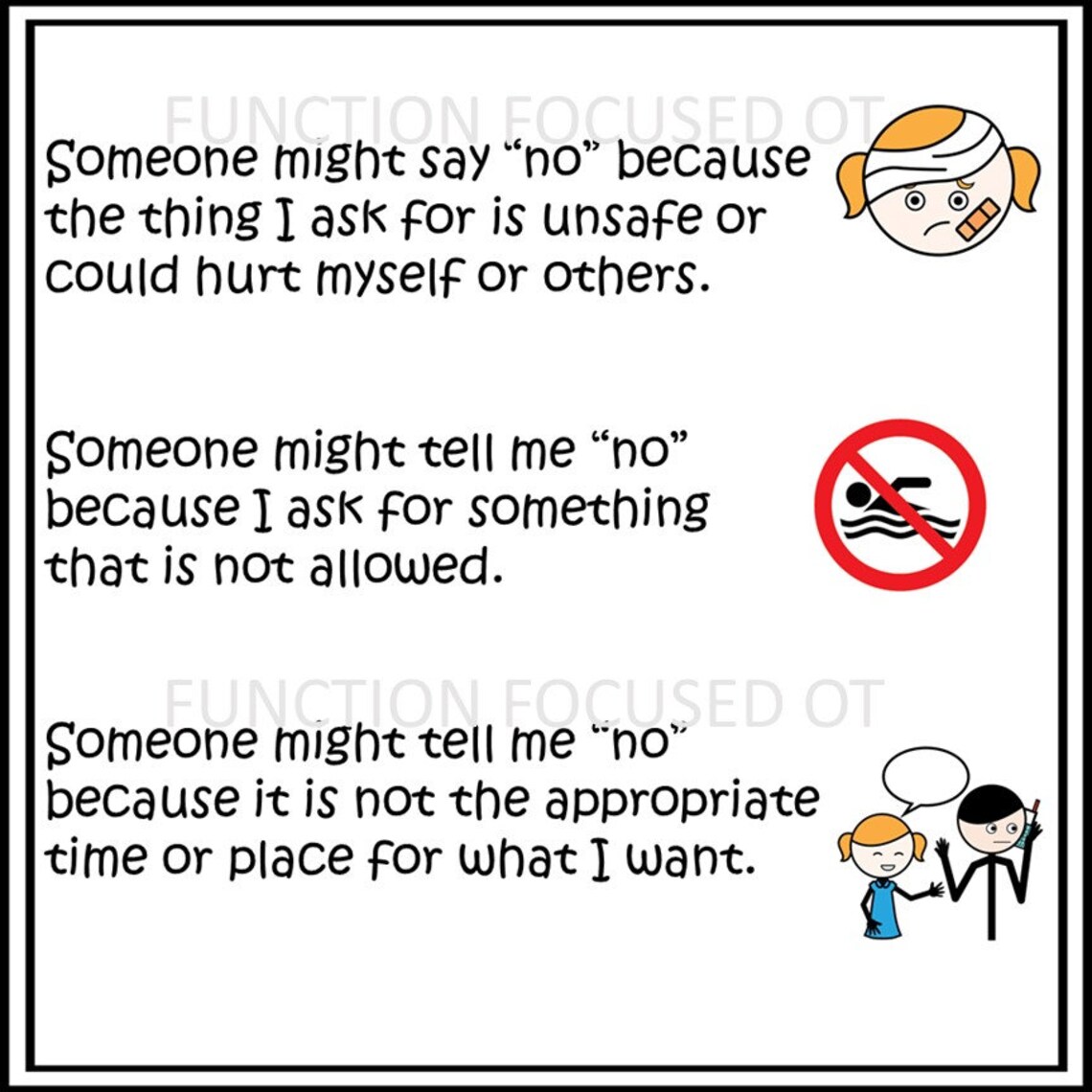 Accepting No Social Story: Emotional Regulation & Coping Skills ...