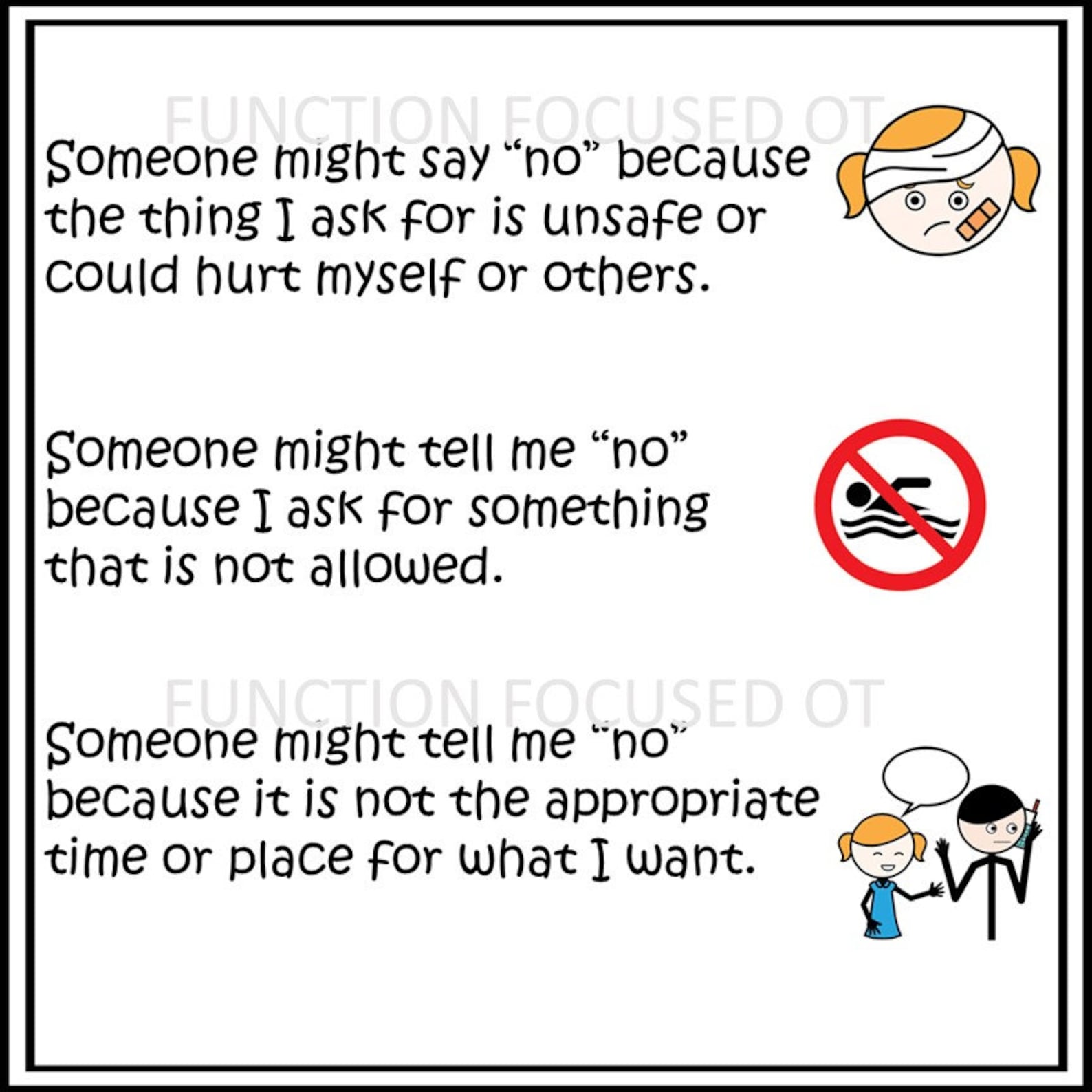 Accepting No Social Story: Emotional Regulation & Coping Skills ...