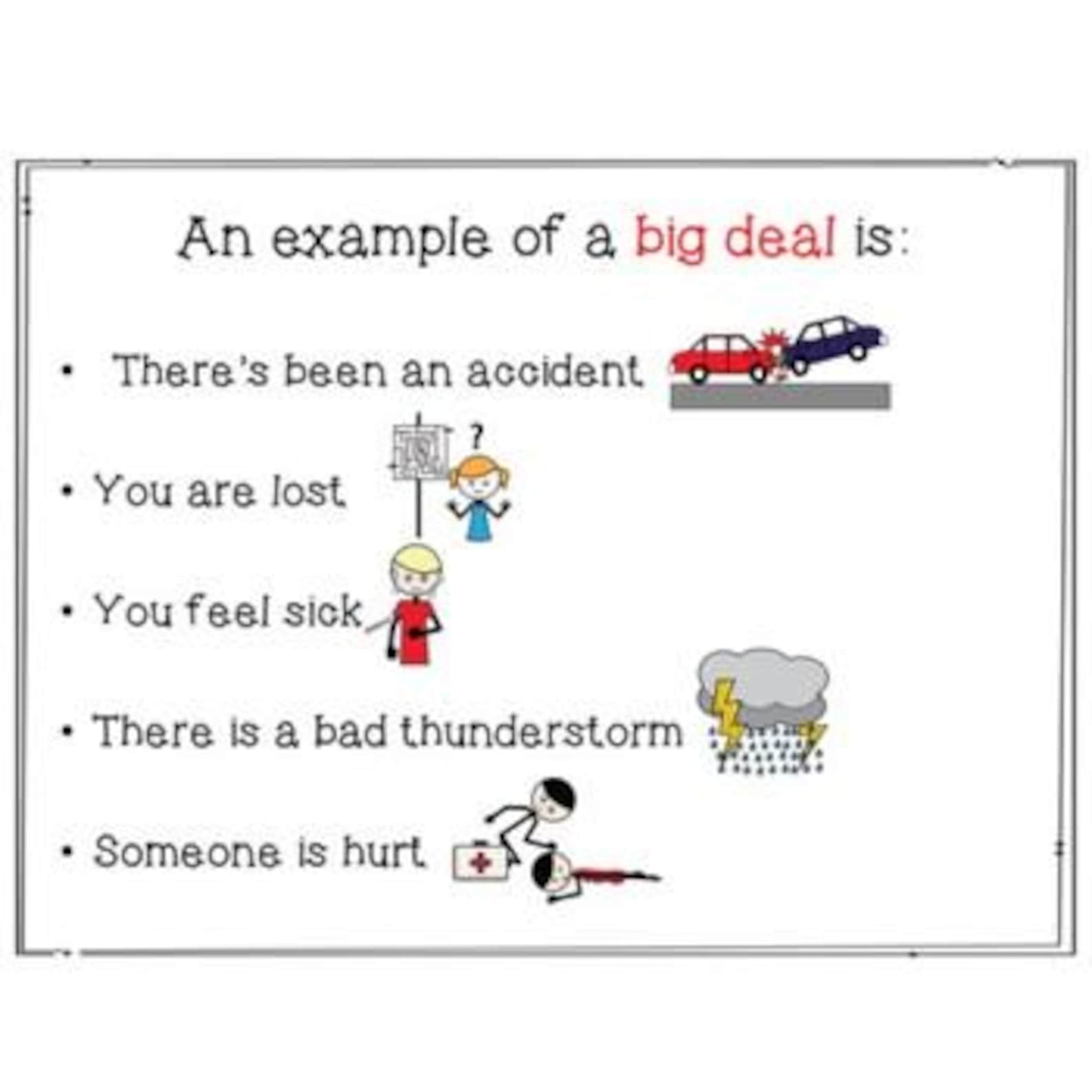 Big Deal Little Deal Social Story: Behavior Regulation Printable (PDF ...