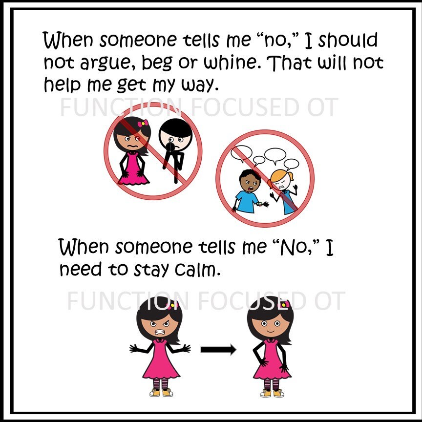 Accepting No Social Story: Emotional Regulation & Coping Skills ...