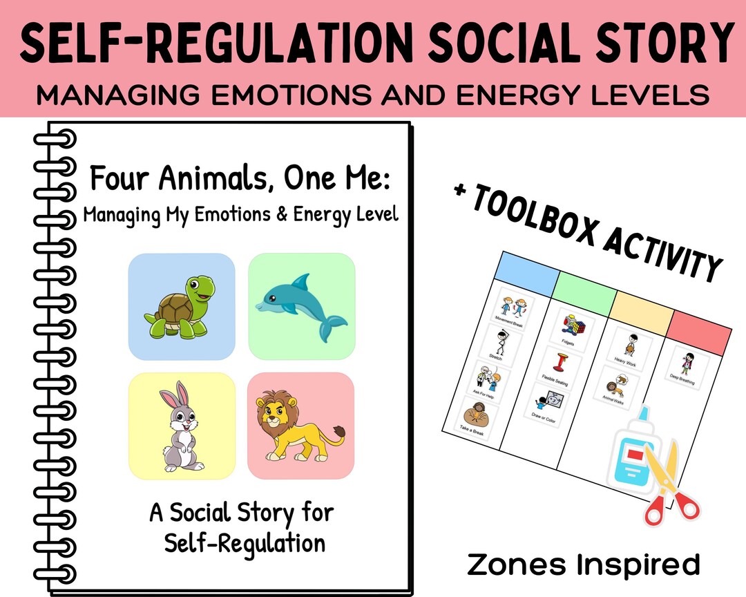 Self-regulation Social Story - 4 Animals 1 Me - Emotions and Energy ...