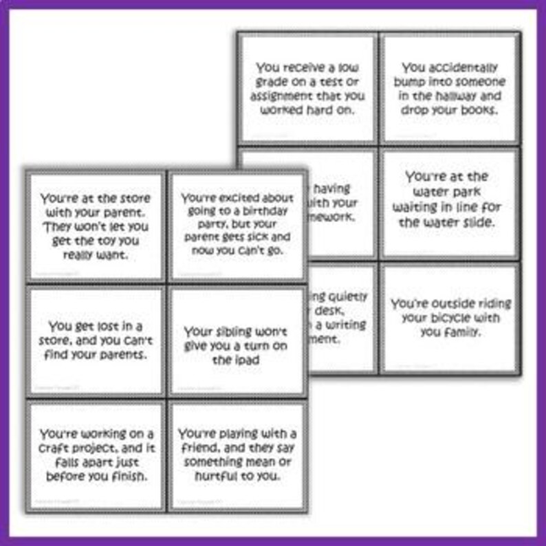 Social Emotional Regulation Scenario Task Cards - Digital Printable for ...