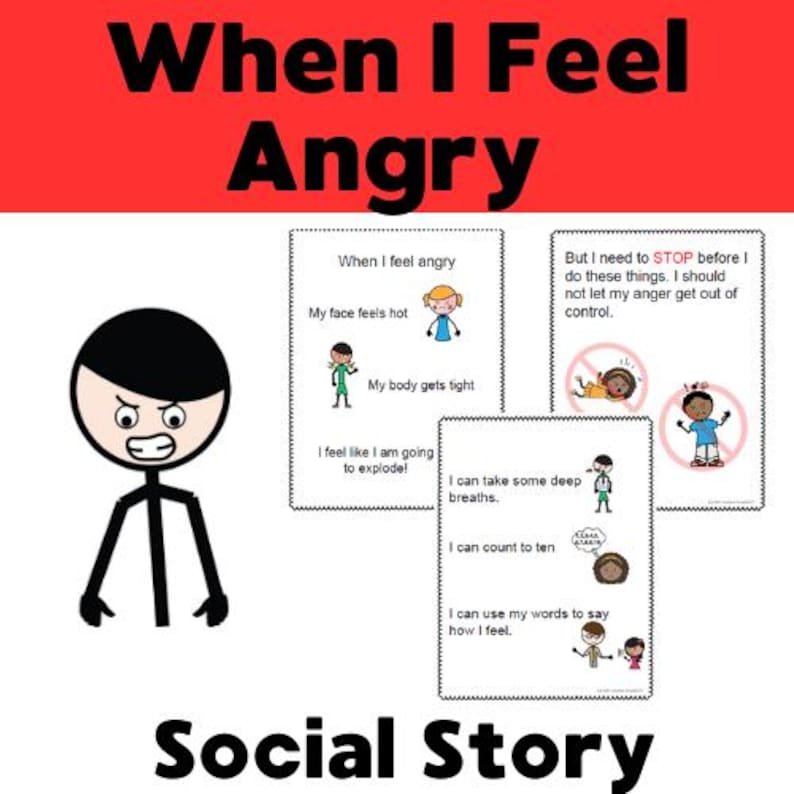 Anger Social Story - "when I Feel Angry"- Printable Emotional ...