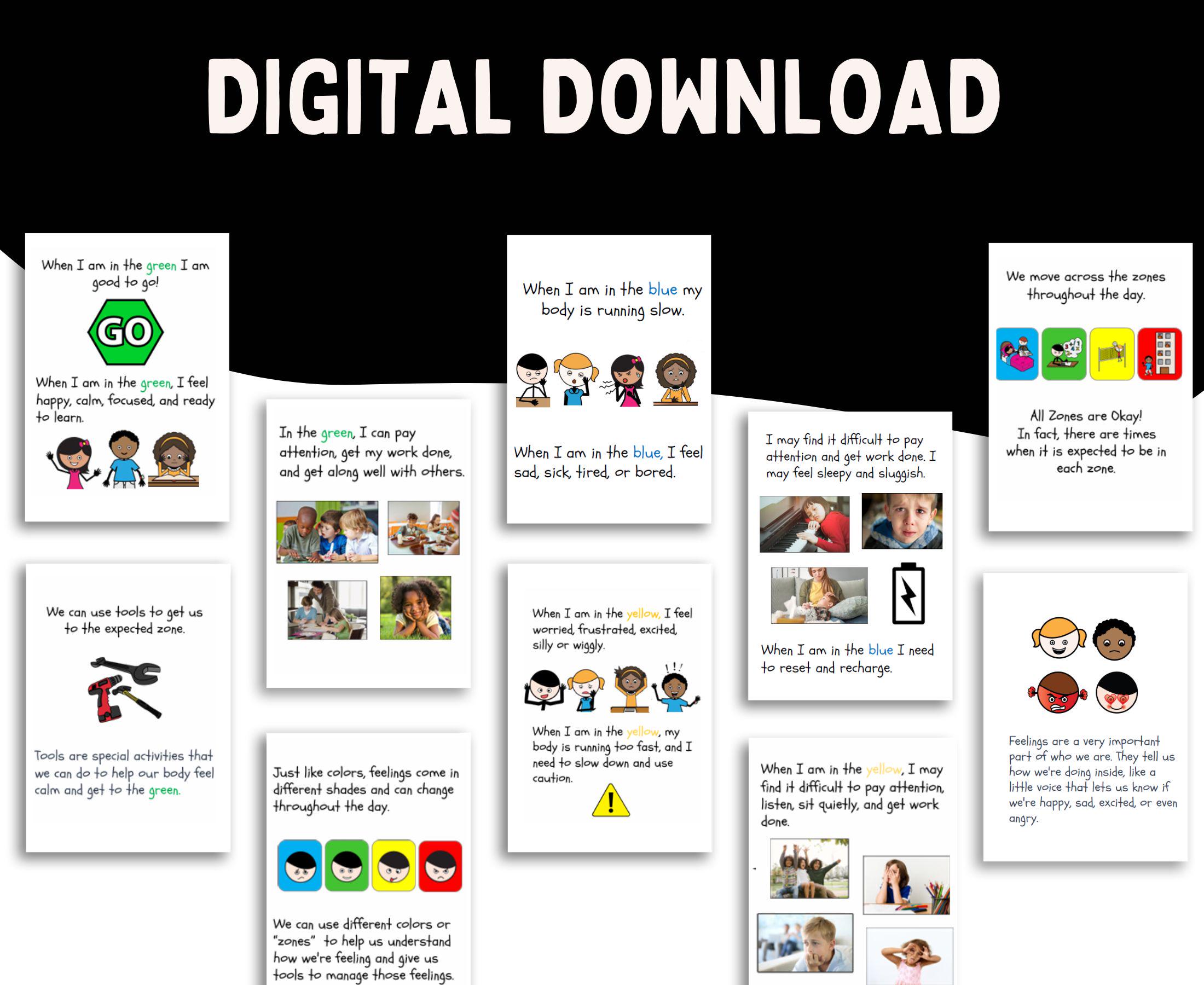 Zones of Regulation Inspired Social Story- SEL OT SPED- Cut-and-paste ...