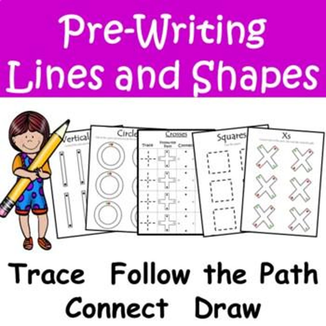 Pre-writing Strokes Lines and Shapes - Preschool Prek Worksheets ...