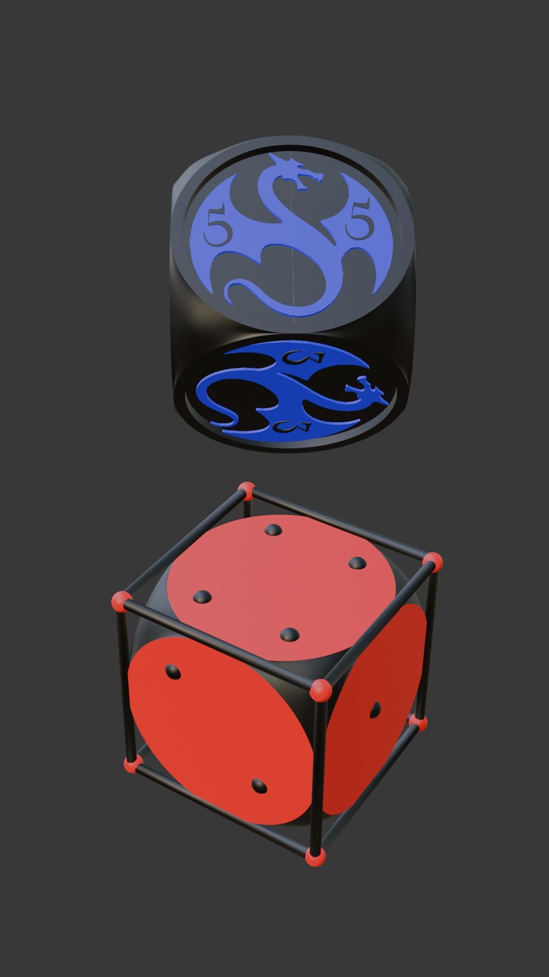 Red and Blue Dice - Etsy