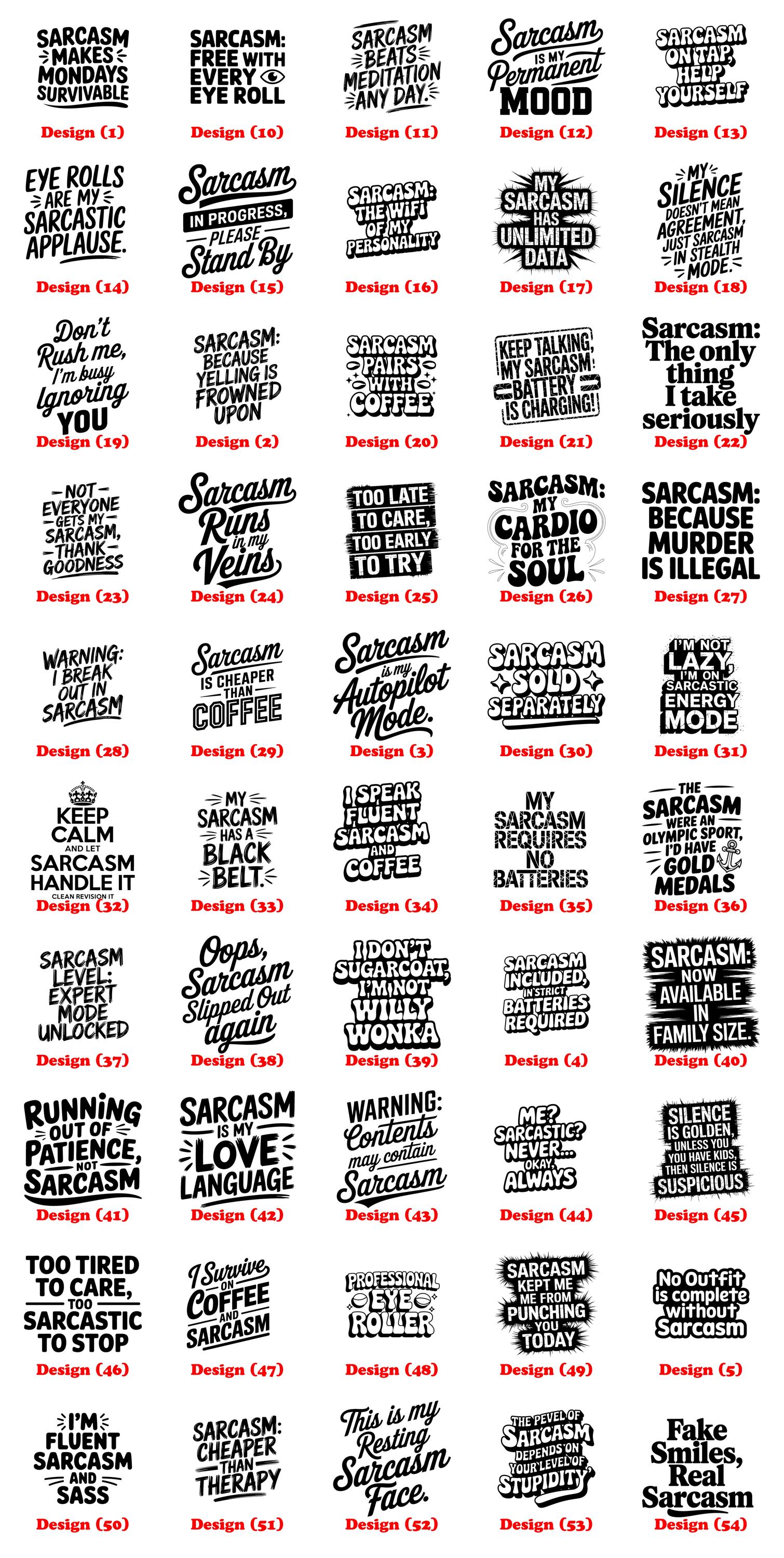 Snarky Sayings Svg Png Pdf & Dxf Bundle Funny Sarcastic Quote Designs ...