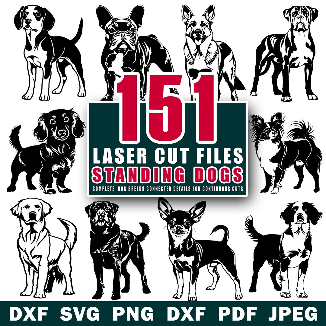 162 Laser Cut Files Standing Dogs Complete Dog Breed Files CNC Plasma ...
