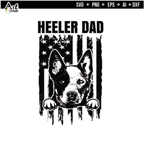 Heeler Svg Heeler Graphic Flag Vintage Art Australian Cattle - Etsy
