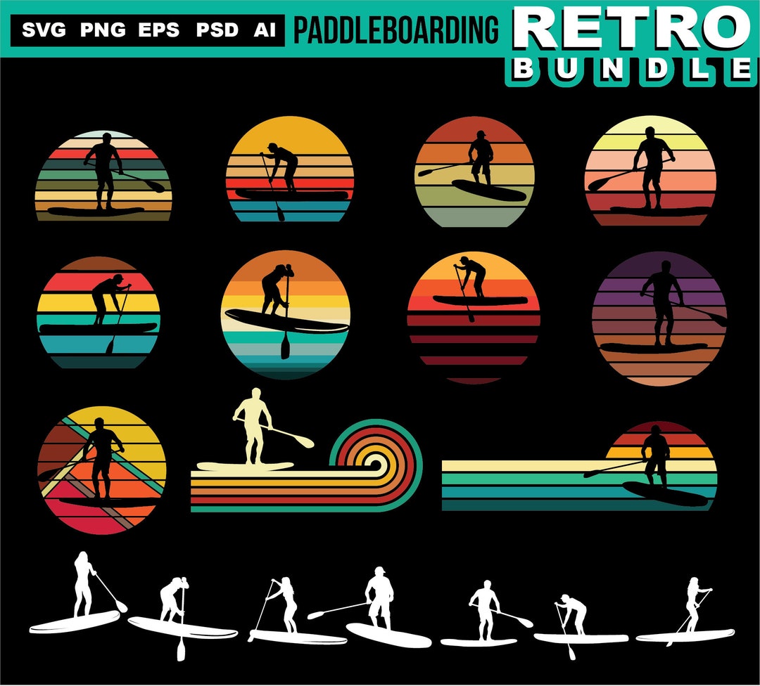 Paddleboarding Svg Files - Paddleboard Water Sports Svg Graphic Bundle ...