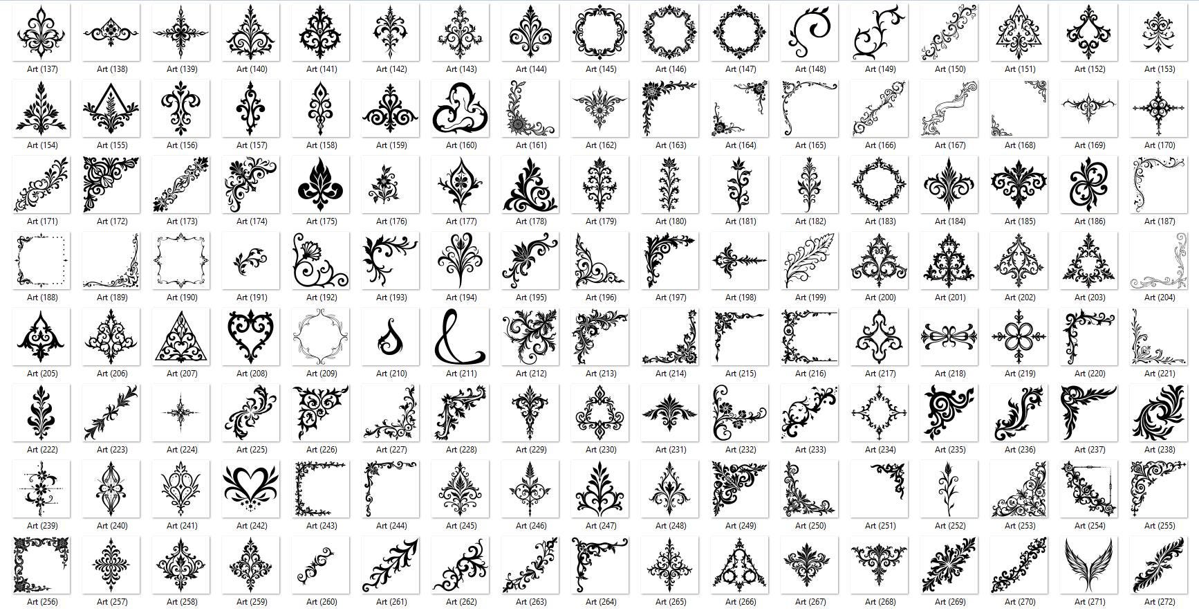 Laser Engrave File | Ornamental Curl and Floral Corner SVG Bundle ...