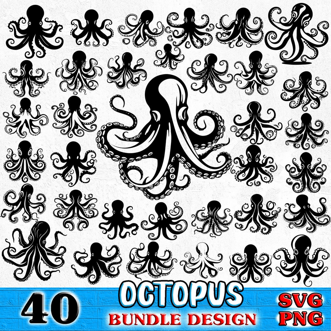 Octopus Svg, Bundle SVG, PNG Instant Digital Downloads - Etsy