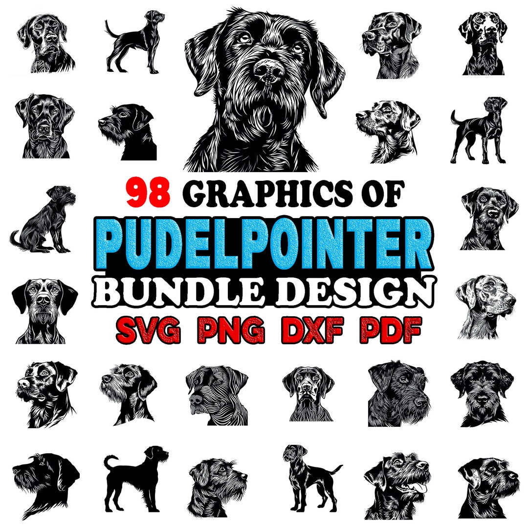 Pudelpointer Dog Bundle SVG, Png, Dxf, Pdf - Instant Digital Downloads - Etsy