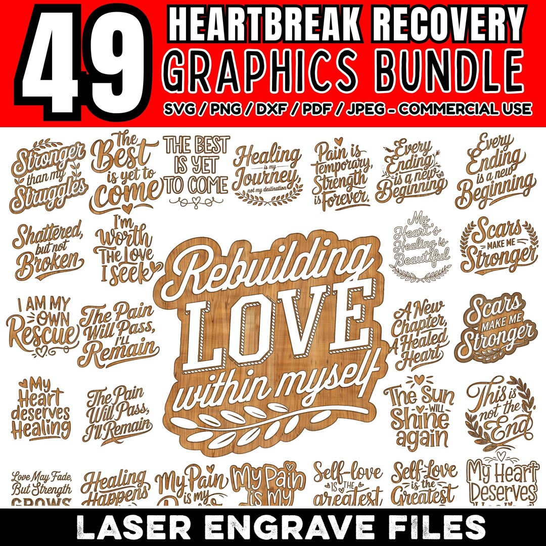 Heartbreak Recovery Shirt Designs | Inspirational SVG Bundle | Healing ...