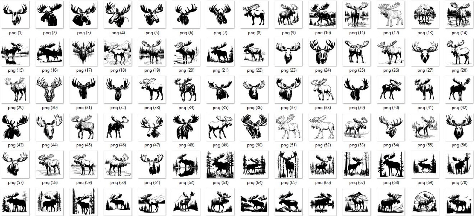 Moose Graphic Art Bundle SVG, PNG Instant Digital Downloads - Etsy