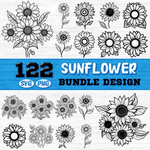 Sunflowers Bundle SVG, PNG Instant Digital Downloads - Etsy
