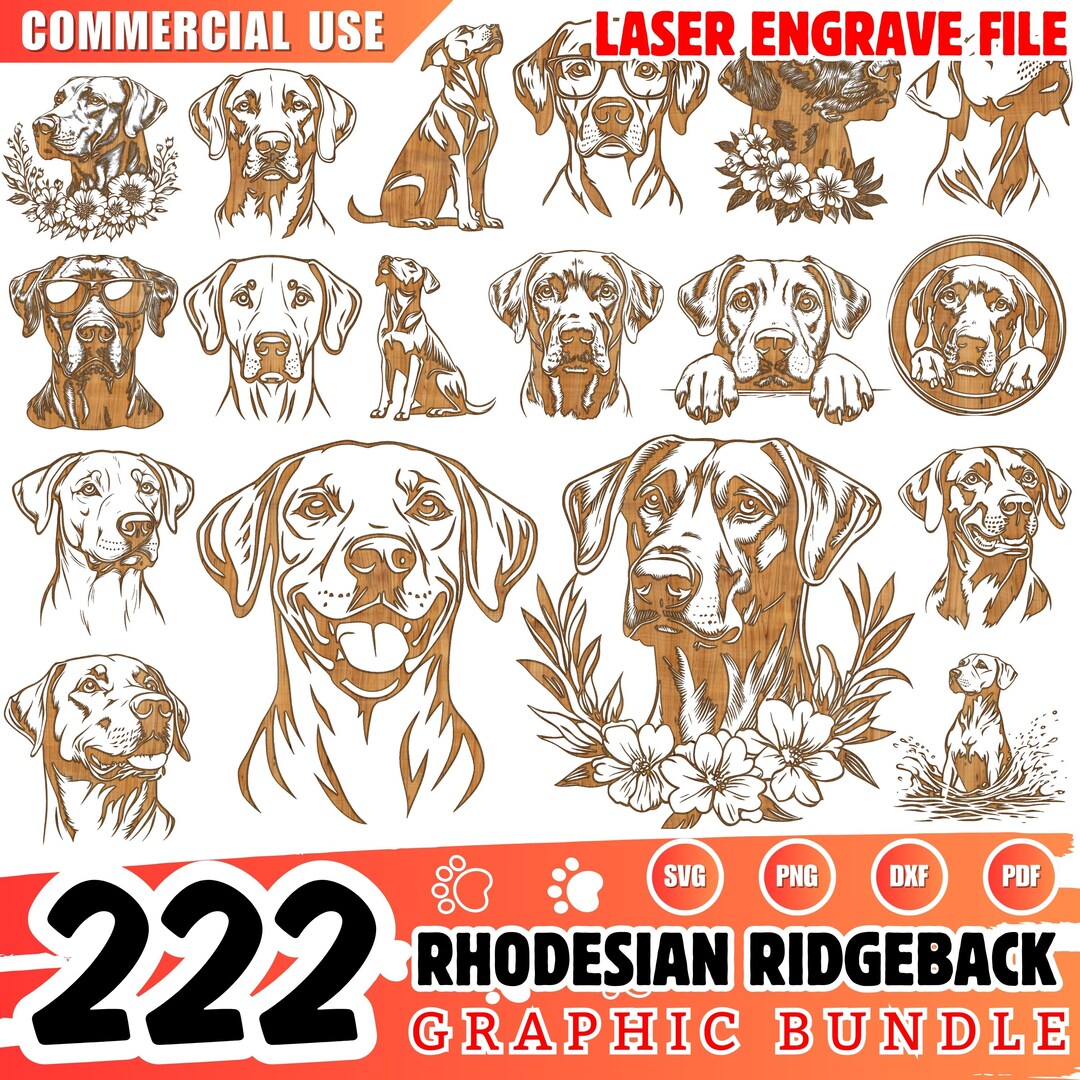 Rhodesian Ridgeback Engraving Templates | Dog Breed DXF Files ...