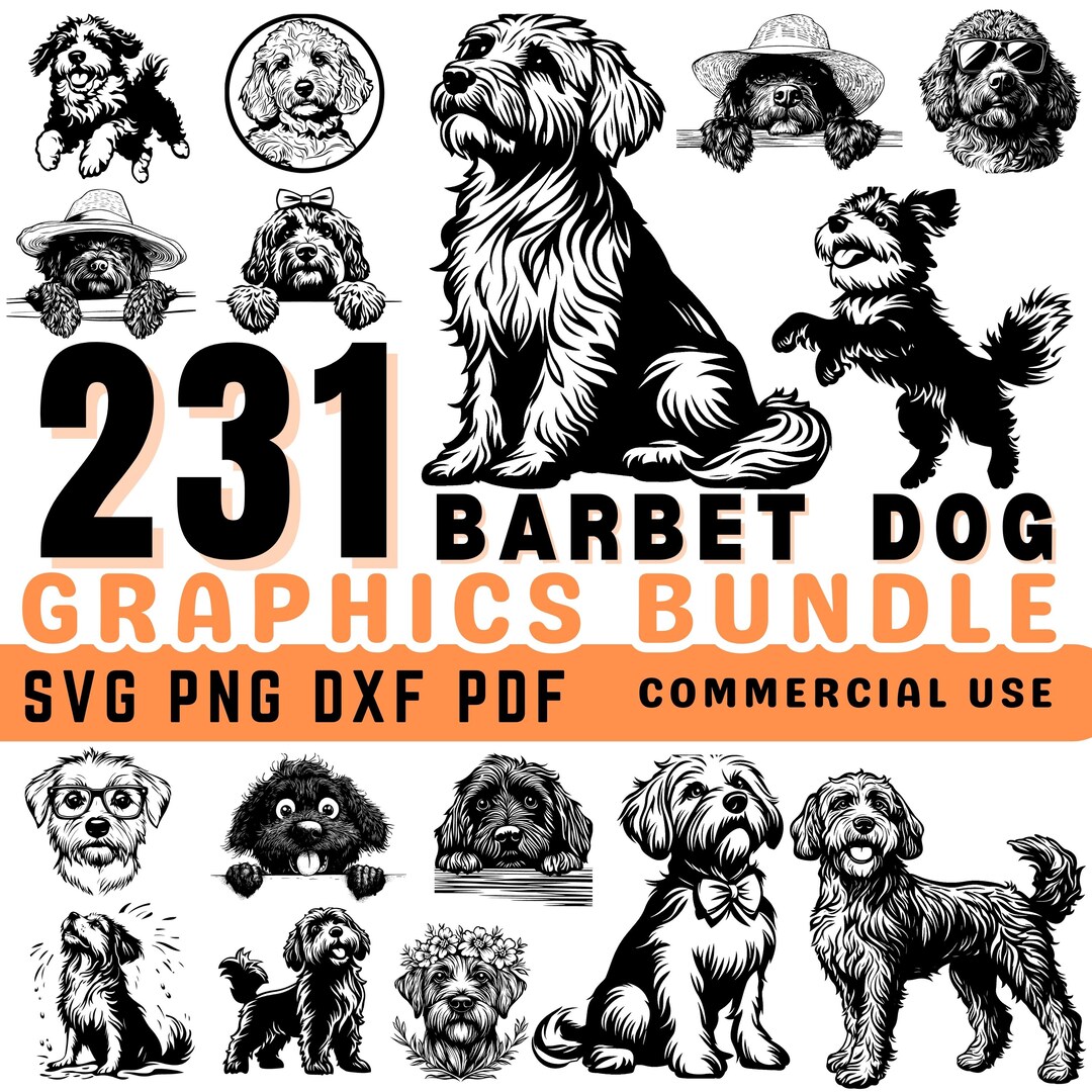 Barbet Dog Svg Dxf Png Jpeg Bundle Instant Digital Downloads Commercial ...