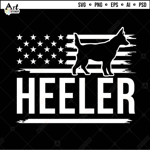 Heeler Svg Heeler Graphic Flag Vintage Art Australian Cattle - Etsy