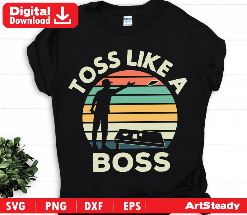 Cornhole Svg Files Toss Like a Boss Funny Memes Retro Style | Etsy