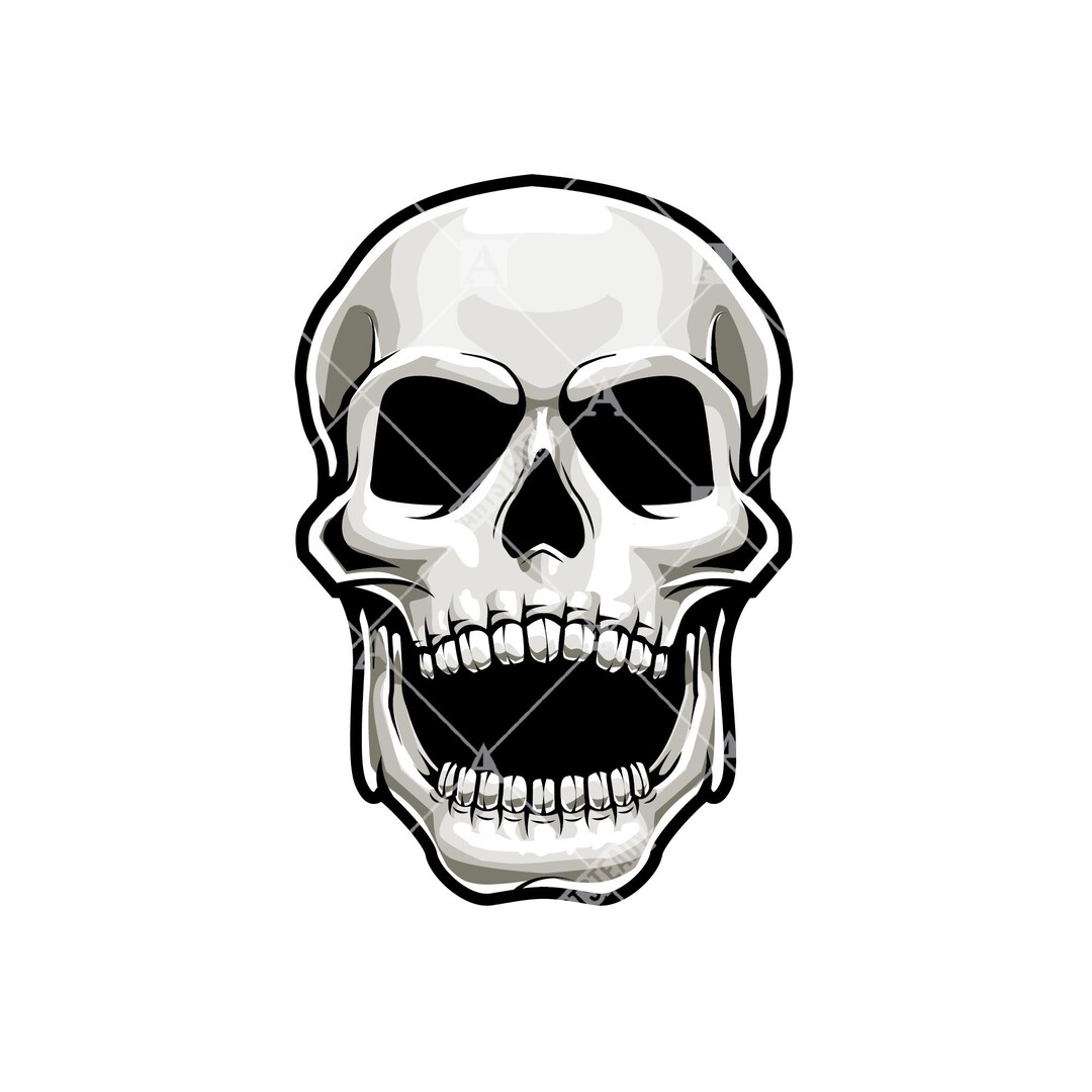 SKULL Head Biting Style of Art Sublimation Design PNG File Instant ...